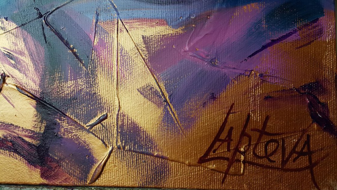 Abstract Portrait Of A Young African Girl Female Face Original Oil