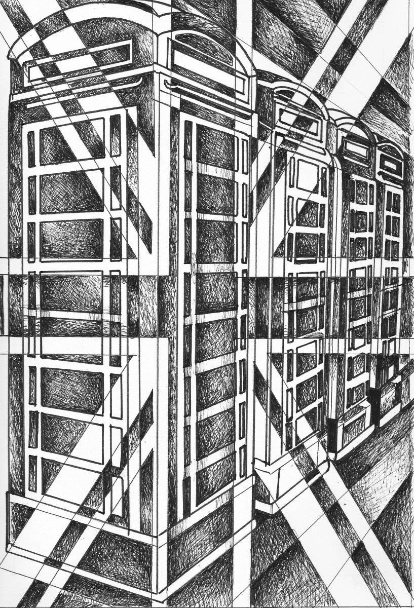 Union Jack Telephone Box Ink drawing by Tiffany Budd | Artfinder