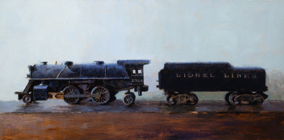 “The Steam Train” Oil painting: ROSTYSLAV MALYSH | Artfinder