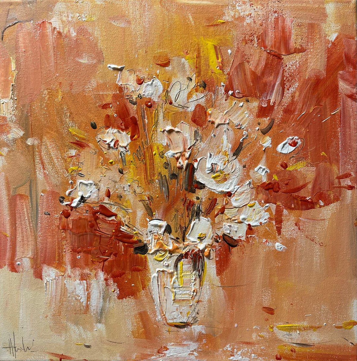 Abstract flowers.. Acrylic painting: Altin Furxhi | Artfinder