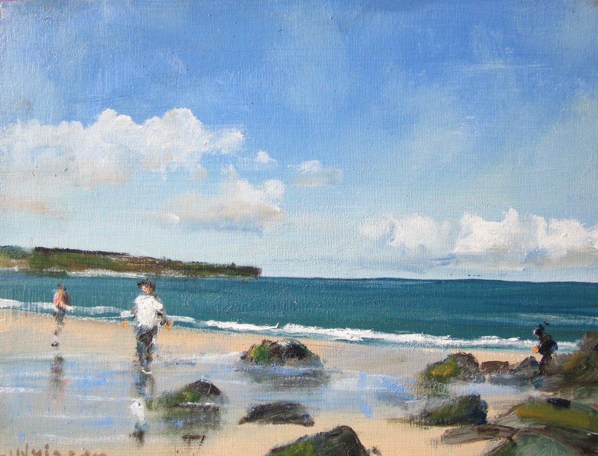 Whitby Rocks Oil painting by Malcolm Ludvigsen | Artfinder