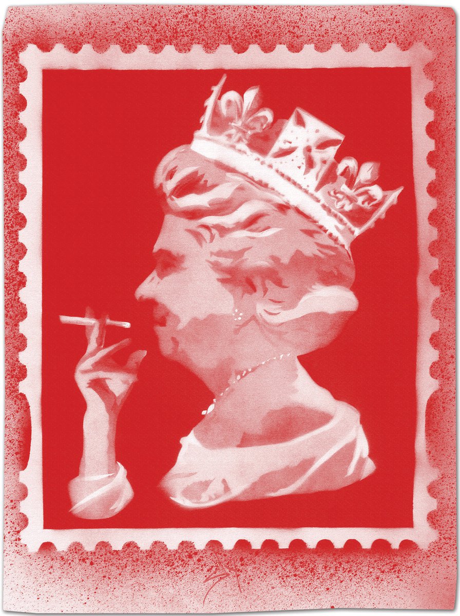 Spliff Queen red (on gorgeous watercolour paper). Painting by Juan Sly ...