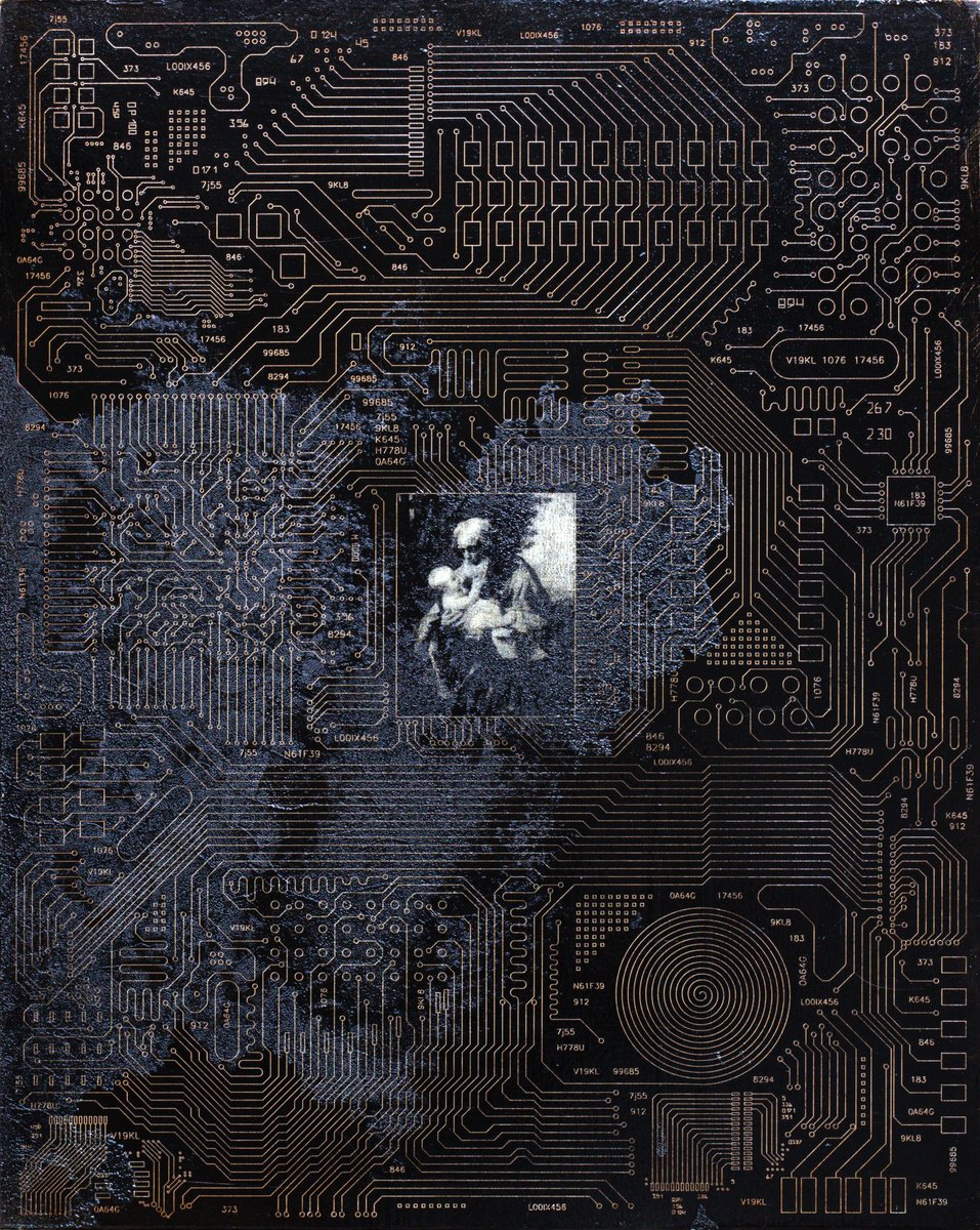 Infant Jesus and technology Oil painting: Alexander Moldavanov | Artfinder