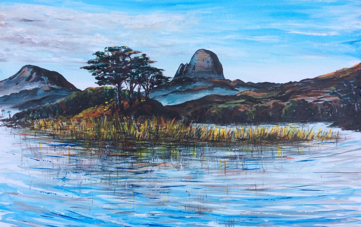Suilven and Canisp Acrylic painting: Lucy Smerdon | Artfinder