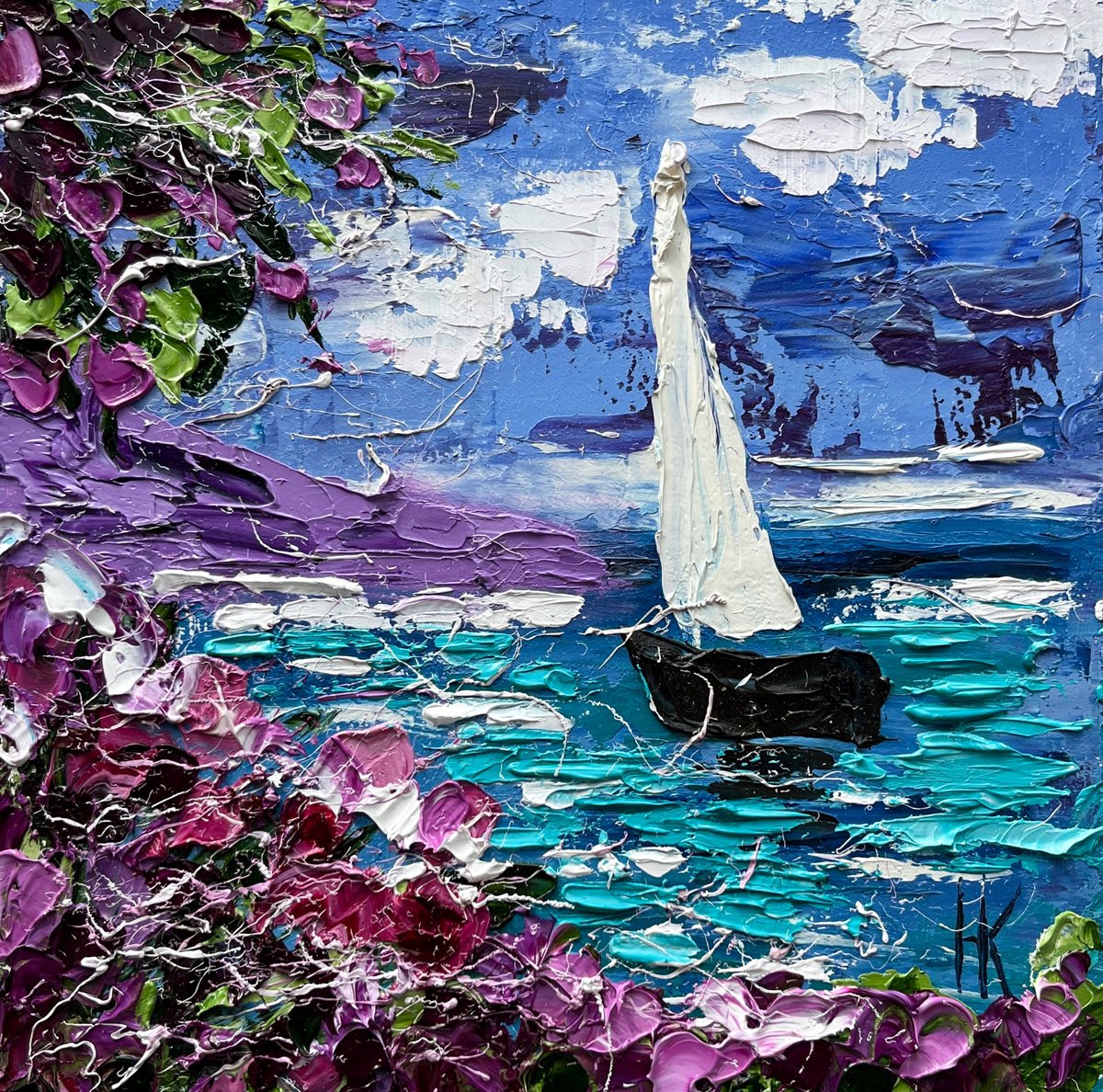 Amalfi Sailboat Painting Oil painting by Halyna Kirichenko | Artfinder