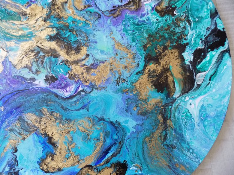 Round abstract painting art Acrylic painting: Areti Ampi | Artfinder