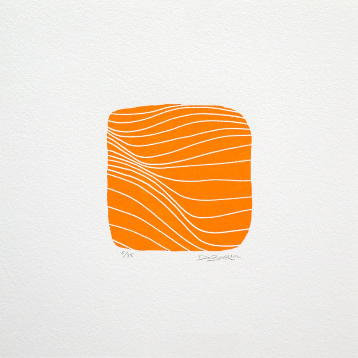 Bright Wave in Orange Screenprint by Dan Booth | Artfinder