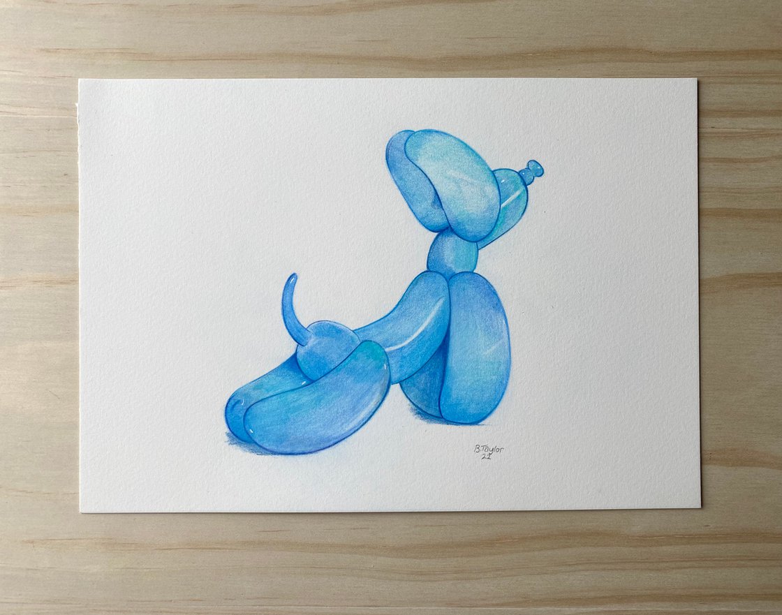 Blue balloon dog pencil drawing Pencil drawing: Bethany Taylor | Artfinder