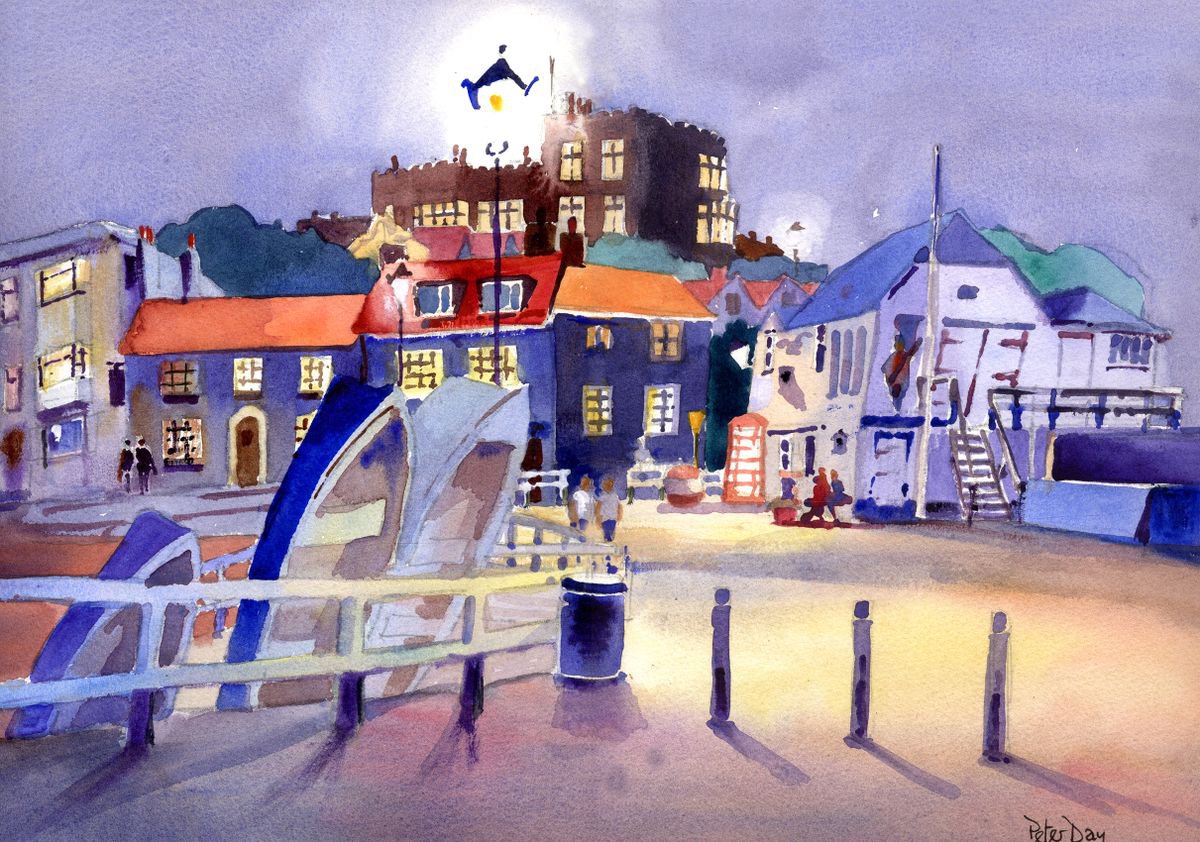 Broadstairs, Kent. Summer Evening on the Jetty Watercolour by Peter Day ...
