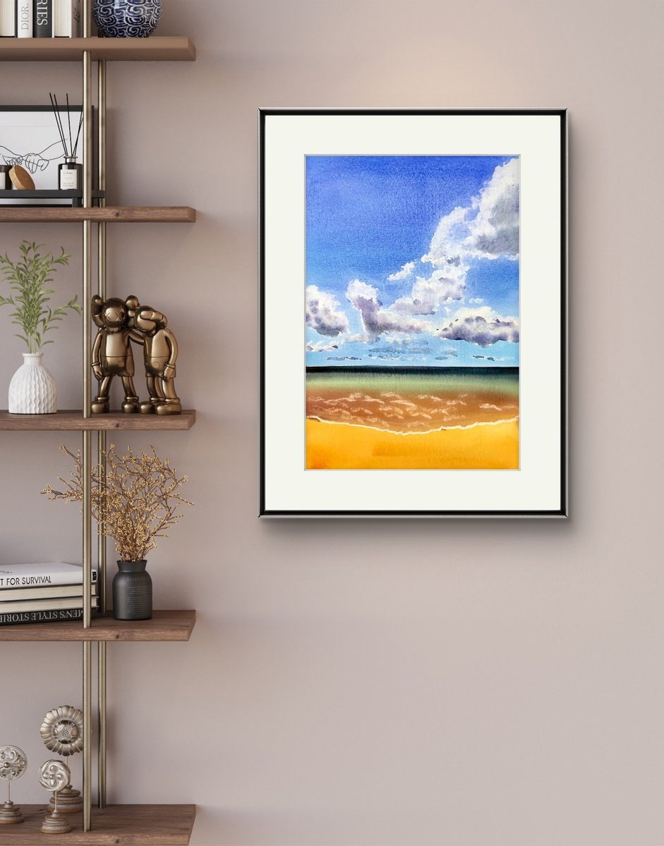 A Still Moment at the Sea Watercolour by Ion Sheremet | Artfinder