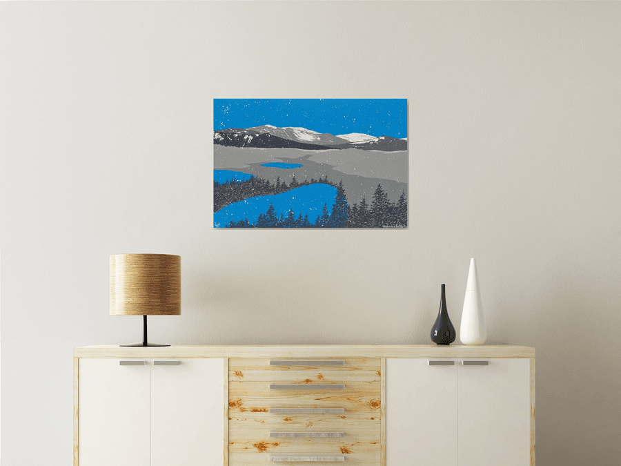 Farleitter Crag, Cairngorms, Scotland Acrylic painting: Sam Martin ...