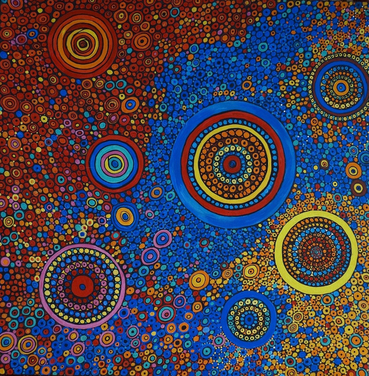 Macromolecular structures Acrylic painting by Rachel Olynuk | Artfinder