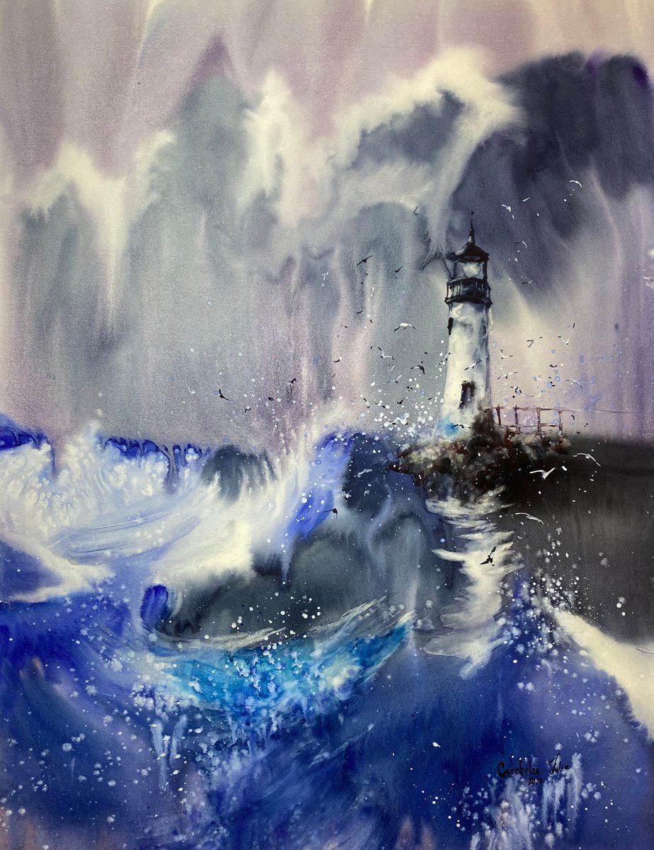Watercolor “In the middle of the storm” | Artfinder