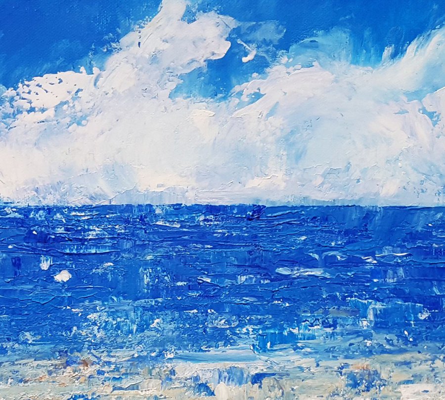 Blue Song Beach Acrylic painting by Arti Chauhan | Artfinder