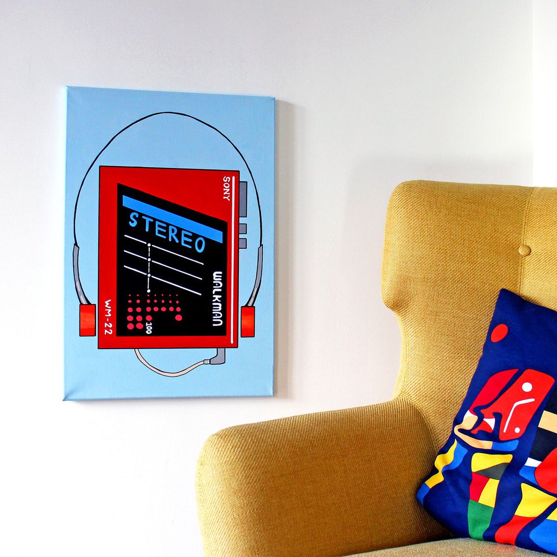 Retro Red Walkman Acrylic painting: Ian Viggars | Artfinder