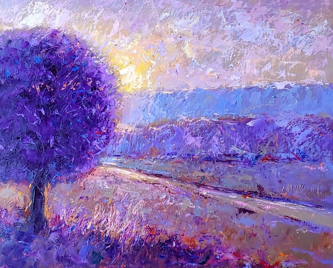 Purple tree.... Oil painting: David Jang | Artfinder