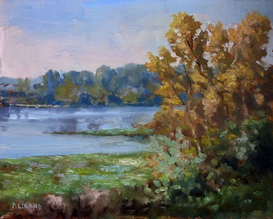 Durance Fall Oil painting by Pascal Giroud | Artfinder