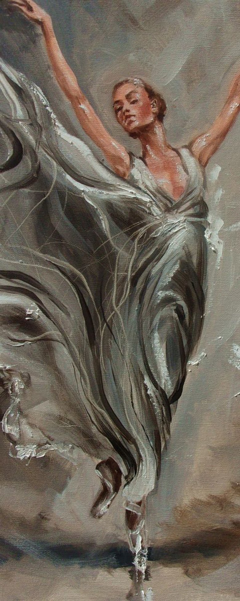 " LET'S FLY... "- ballerina liGHt ORIGINAL OIL PAINTING, GIFT, PALETTE ...