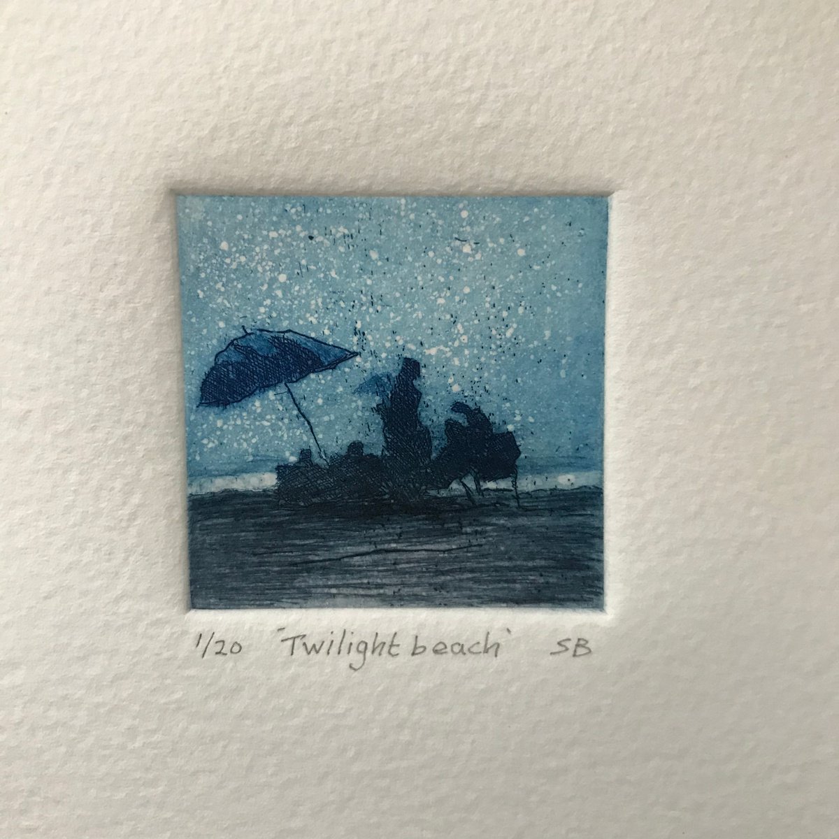 Twilight beach. Etching / Engraving by Stephen Brook | Artfinder