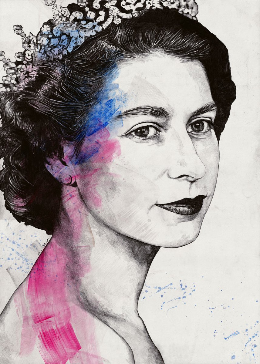 Queen Elizabeth II realistic portrait Pencil drawing: Marco Paludet ...