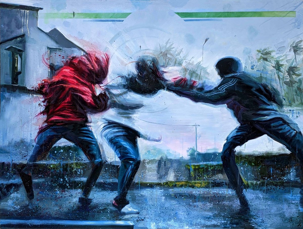 Happy Slap Oil painting: Riley Waite | Artfinder