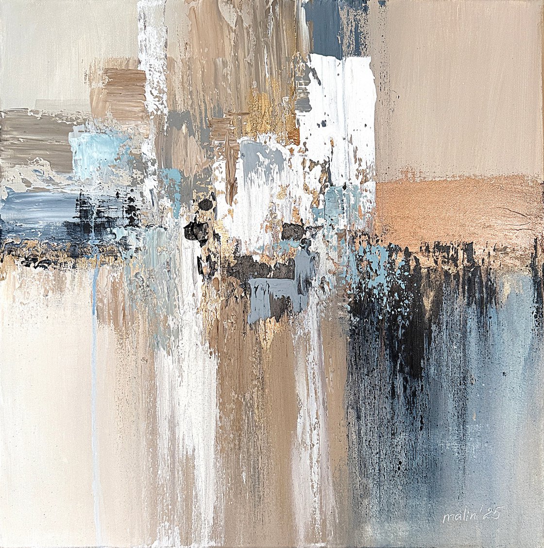 Golden Intersection Acrylic painting: Tatiana Malinovscaia | Artfinder