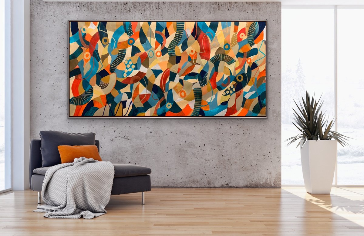 Turquoise Flame Acrylic painting: Rashna Hackett | Artfinder