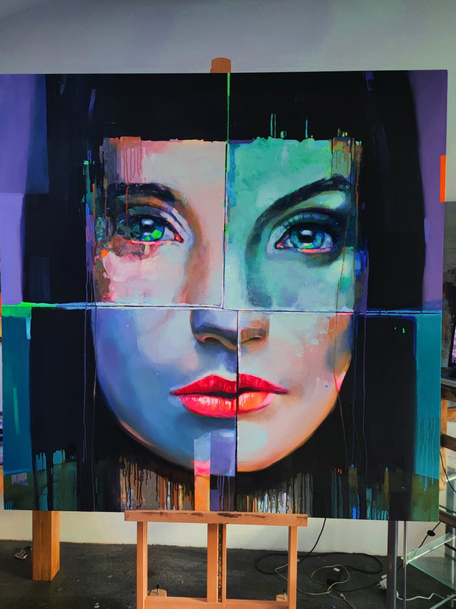 Portrait with distortion Oil painting: Victor Sheleg | Artfinder