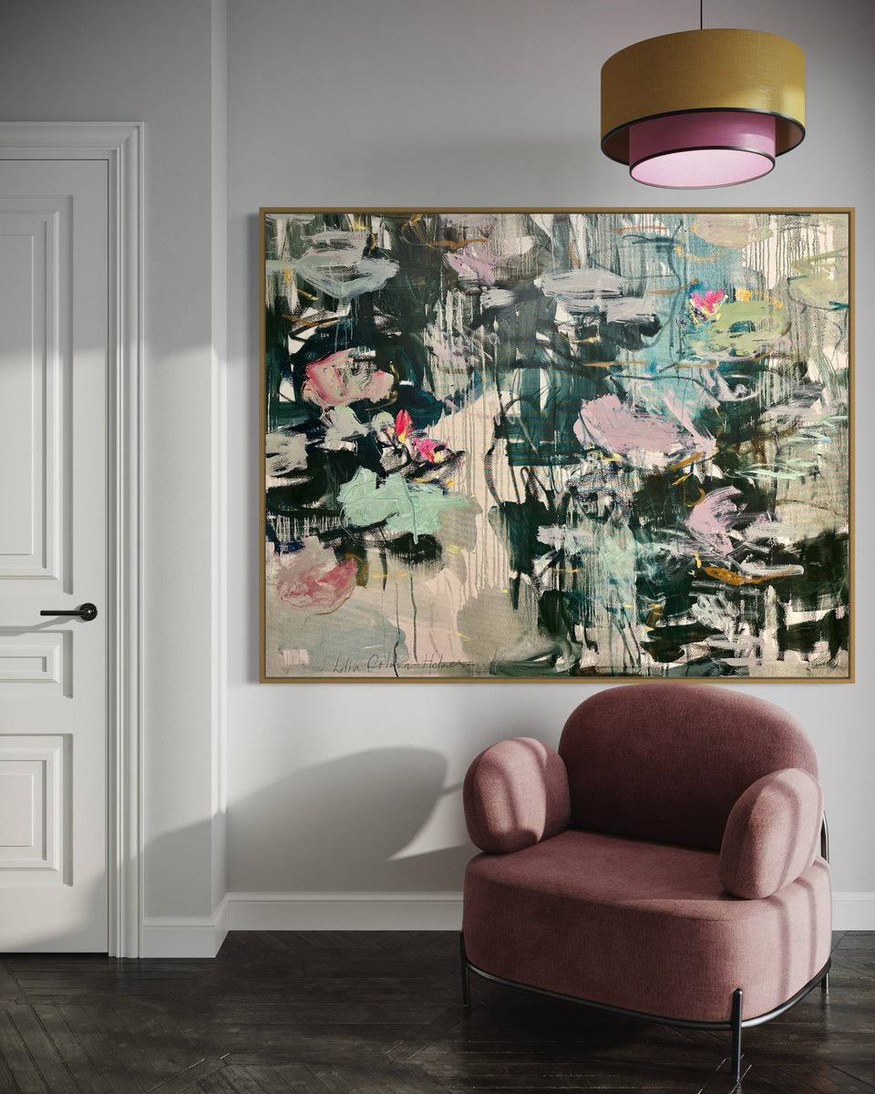 Water lilies. Floating. Oil painting: Lilia Orlova-Holmes | Artfinder