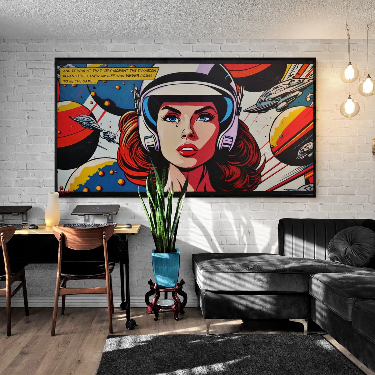 At That Very Moment 190cm x 100cm Textured Urban Pop Art Mixed-media ...
