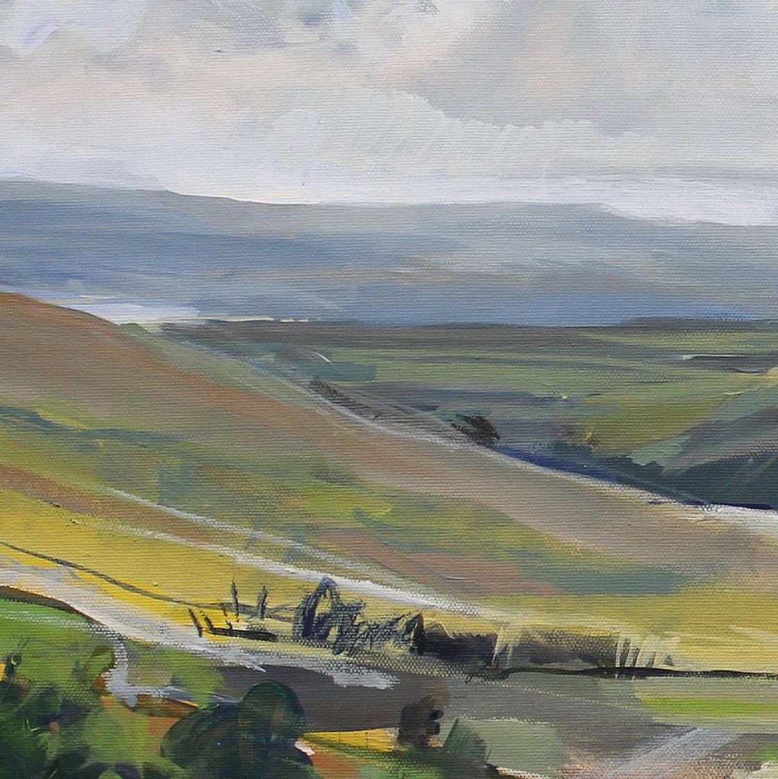 Pennines near Pendle (Lancashire) Acrylic painting: David Pott | Artfinder