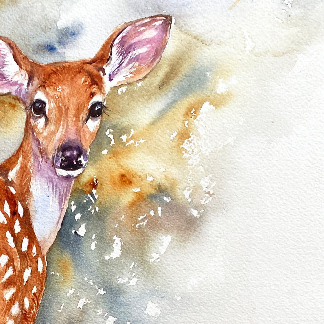 Rusty the Deer Watercolour: Arti Chauhan | Artfinder