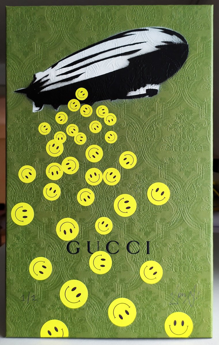Delivering Smiles (Gucci Box Ed.) Spray paint painting: Lons | Artfinder