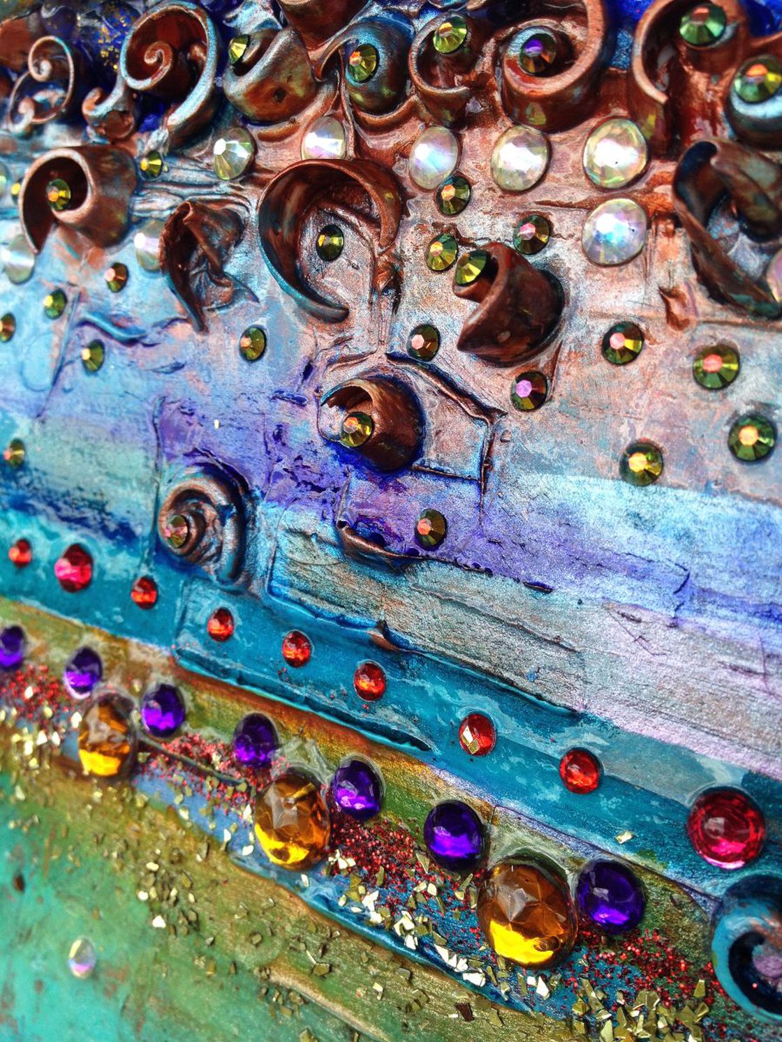 Cafe Del Mar, abstract mixed media painting. Acrylic painting: Maria ...