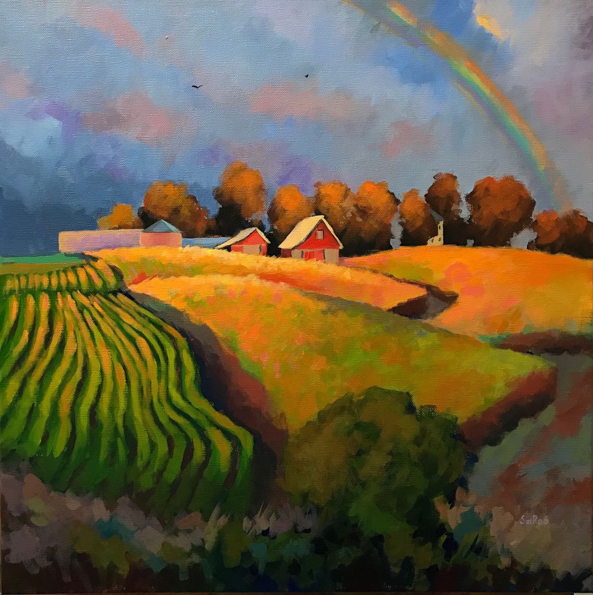 Rolling hills 3 Acrylic painting by Sri Rao | Artfinder