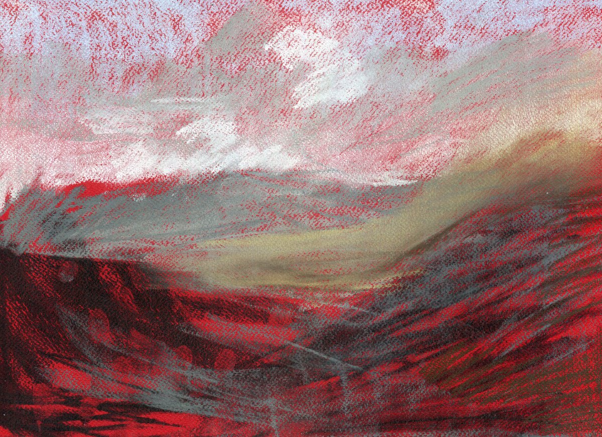 Wet Tryfan, Wales Pastel drawing by Elizabeth Anne Fox | Artfinder