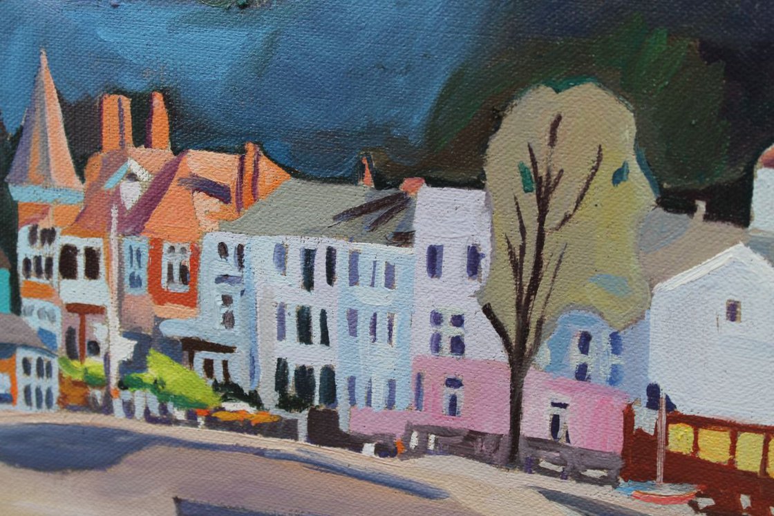 Tide's In, Mumbles Oil painting by Emma Cownie | Artfinder