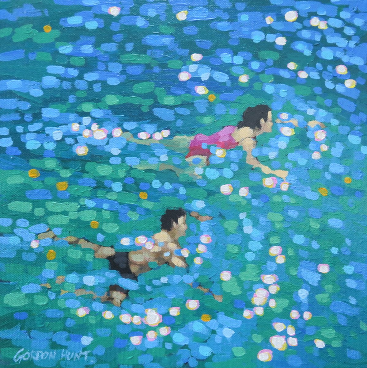 Swim study VI Acrylic painting: Gordon Hunt