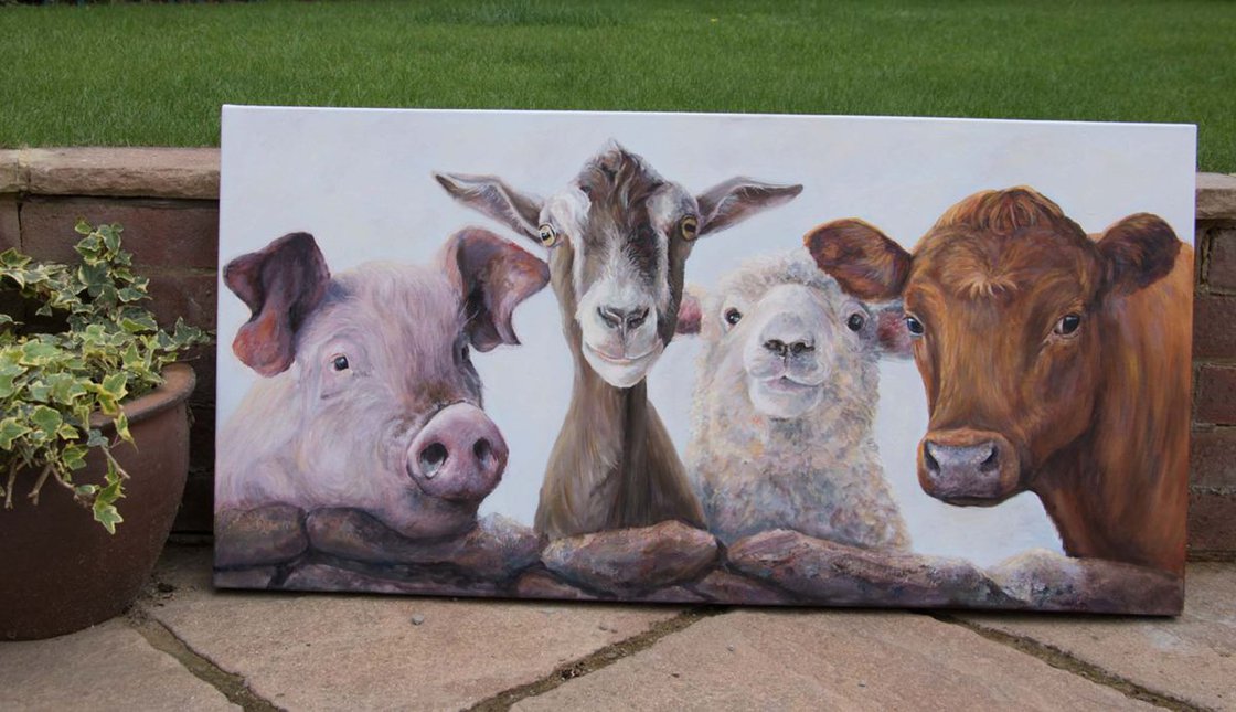 Farmer Gow's Farm Acrylic painting: Ruth Aslett | Artfinder