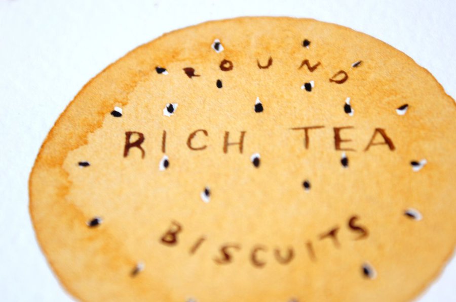 ORIGINAL Watercolour Painting of British Biscuits Watercolour by Hannah ...