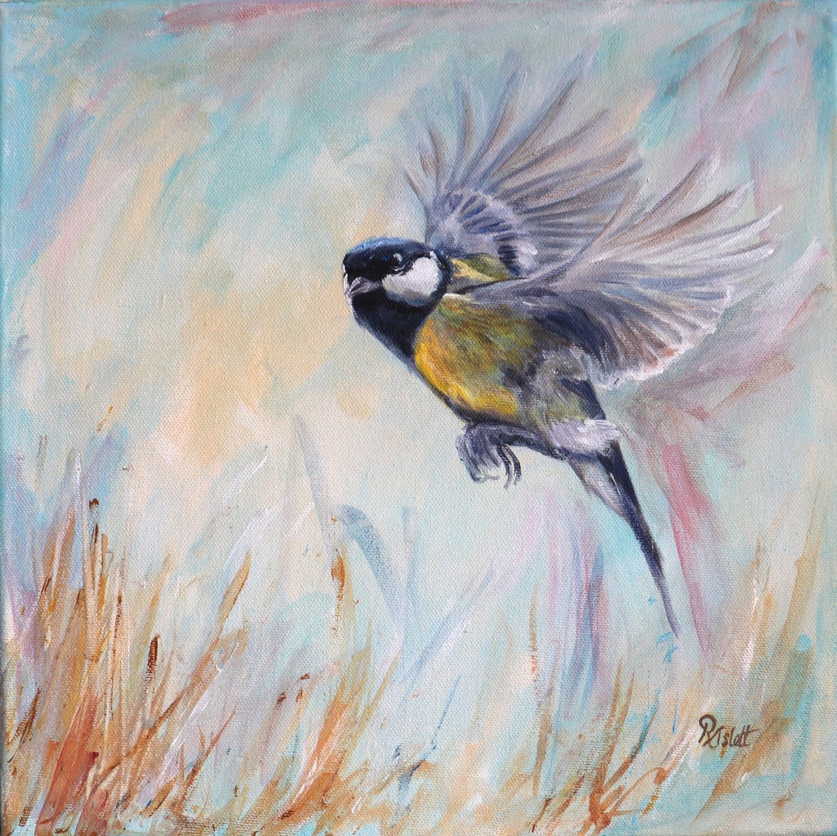 Mr Bluetit Acrylic painting by Ruth Aslett | Artfinder