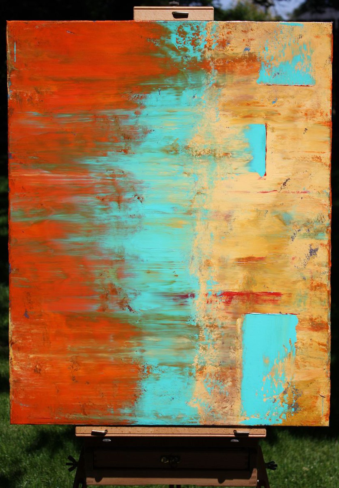 Abstract Rustic Acrylic painting by Robert Lynn | Artfinder