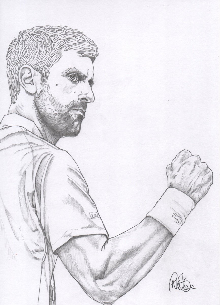 Tennis Novak Djokovic Pencil drawing: Paul Nelson-Esch | Artfinder