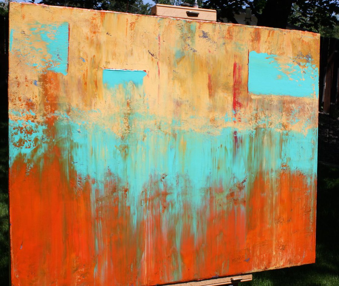 Abstract Rustic Acrylic painting: Robert Lynn | Artfinder