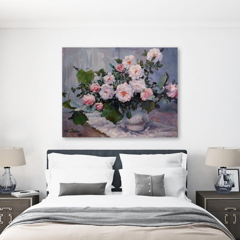 "Dawn Roses" Oil painting: Gennady Vylusk | Artfinder