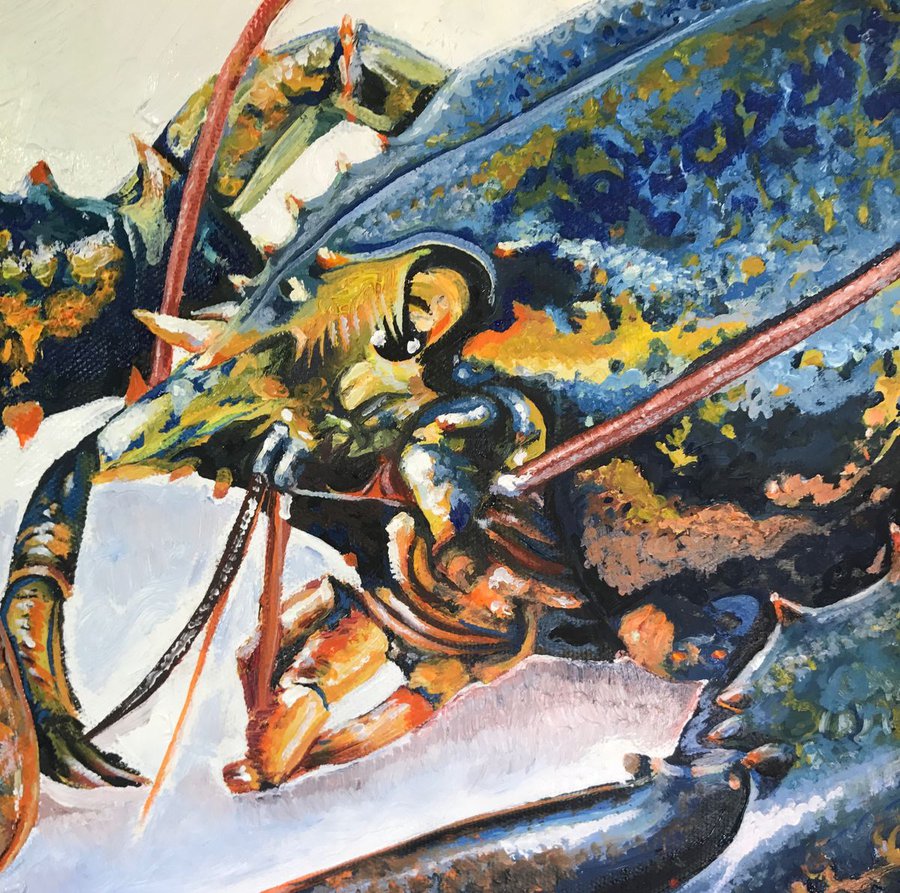 Lobster Rainbow Oil painting: Lydia Cunningham | Artfinder