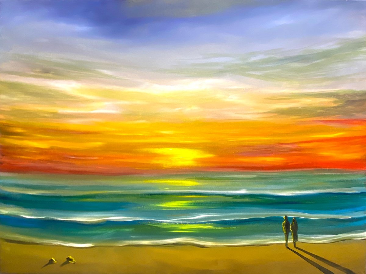 Beautiful Sunset View Acrylic painting by Aisha Haider | Artfinder