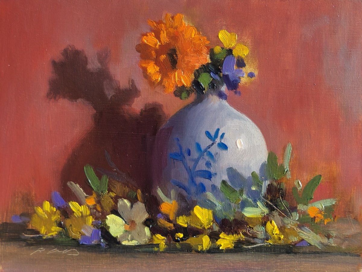 Spring Flowers and Porcelain Oil painting: Pascal Giroud | Artfinder