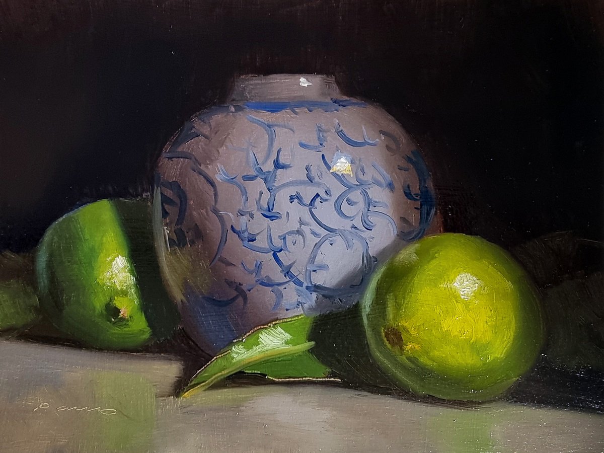 Limes and Porcelain Oil painting by Pascal Giroud | Artfinder