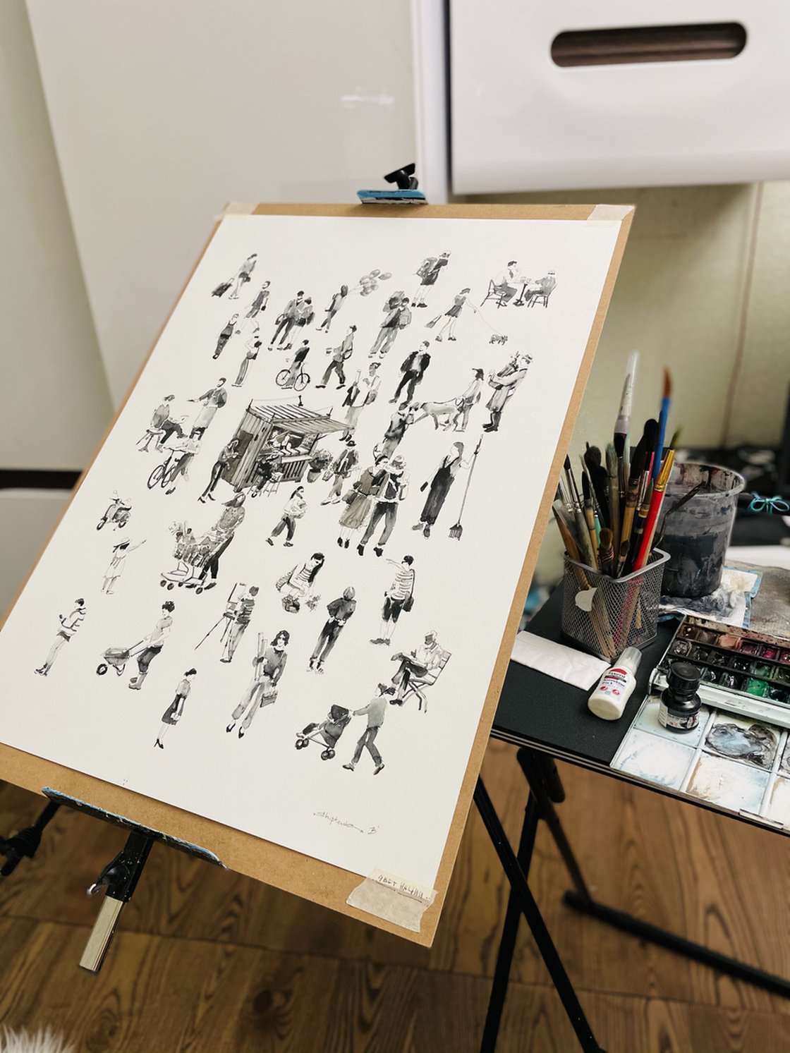 Urban People Watercolour: Bogdan Shiptenko | Artfinder